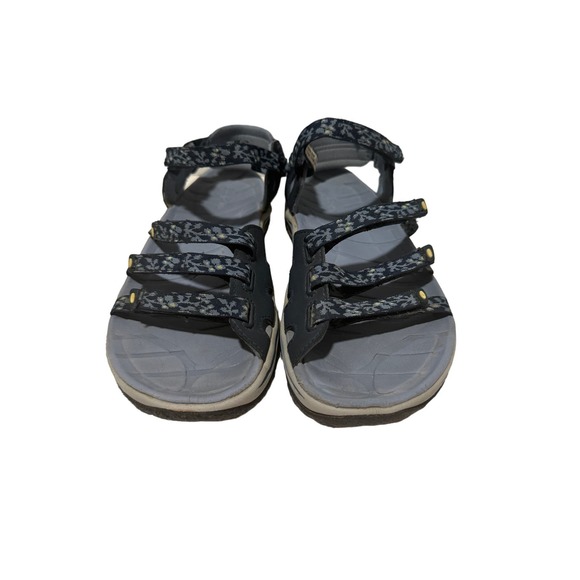 L.L. Bean | Shoes | L L Bean Blue Floral Adjustable Sports Sandals ...